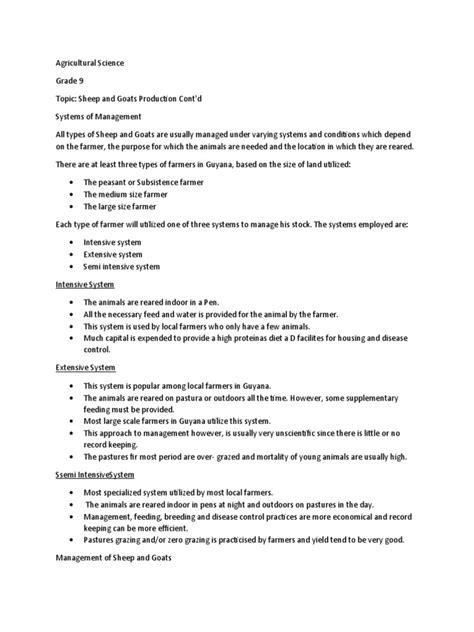 Grade 9 Notes Pdf Sheep Goat
