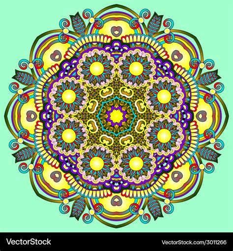 Circle Lace Ornament Round Ornamental Geometric Vector Image