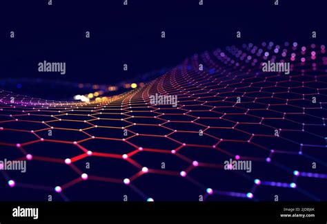 Cyber Big Data Flow Blockchain Data Fields Network Line Connect Stream Concept Of Ai