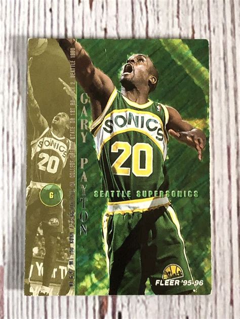 1995 96 Fleer Gary Payton Seattle Supersonics Sonics Card 180 Hof