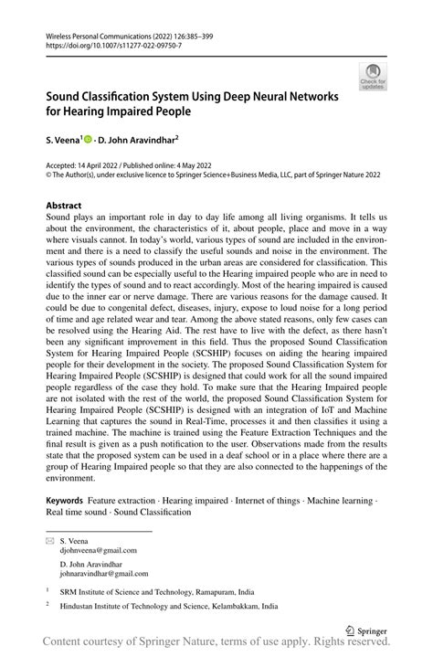 Sound Classification System Using Deep Neural Networks For Hearing