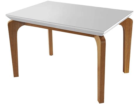 Mesa De Jantar 6 Lugares Retangular Off White E Imbuia Rufato Londrina