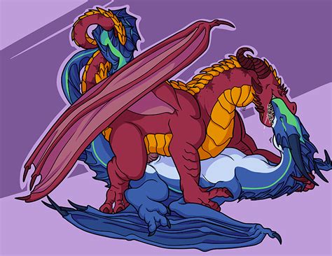 Rule 34 Dragon Duo Entwined Tails Female Feral From Front Position