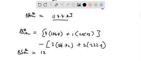 Solved Calculate Δh ∘ Δs ∘ And Δg ∘ For Each Of The Following