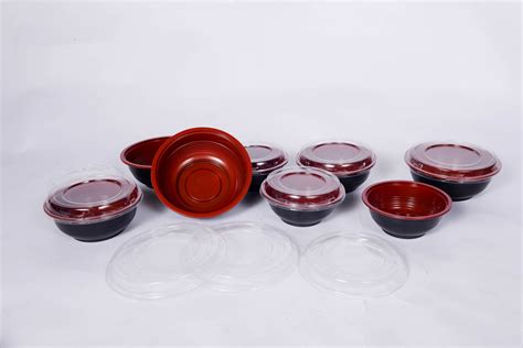 700ml 일회용 플라스틱 검은 색과 빨간색 그릇 의 고품질 700ml 일회용 플라스틱 검은 색과 빨간색 그릇