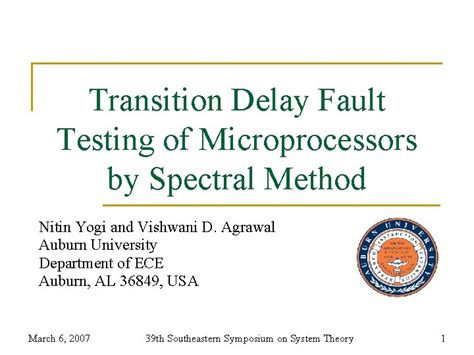 Transition Delay Fault Testing Of Microprocessors By Spectral