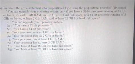 solved translate the given statement into propositional