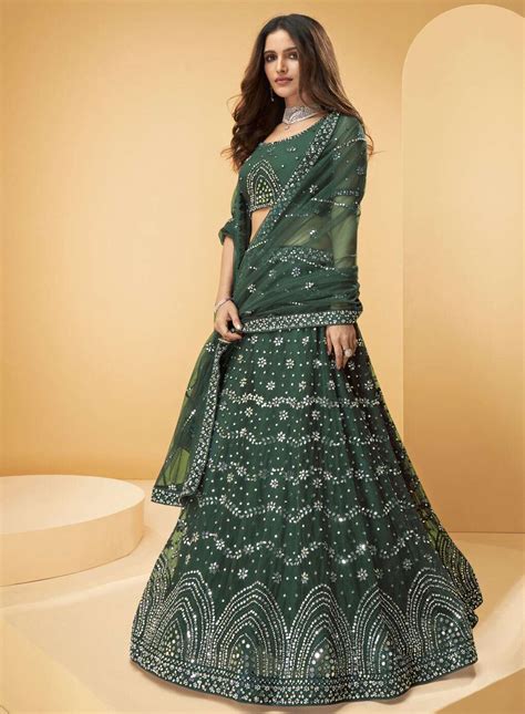Exclusive Green Wedding Lehenga Online 1027d Omzara