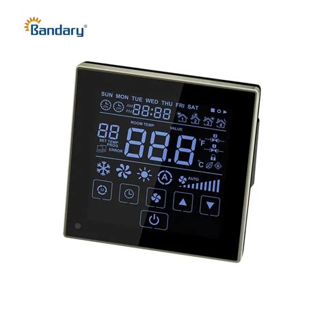 bandary modbus lcd black fan coil programmable thermostat heating refrigeration temperature