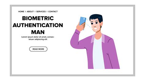 Identification Biometric Authentication Man Vector 35558523 Vector Art