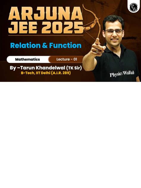 Relation And Function 01 Class Notes Pdf