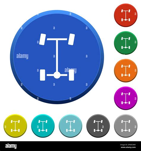 Rear Differential Round Color Beveled Buttons With Smooth Surfaces And