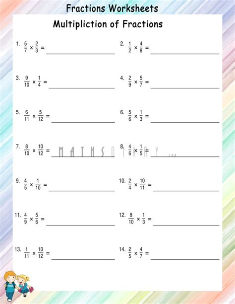 Multiplication Of Fractions Worksheets Math Worksheets
