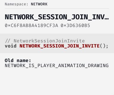 NetworkSessionJoinInvite FiveM Natives Cfx Re Docs