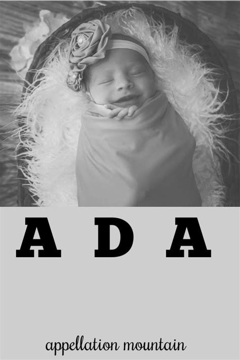 Baby Name Ada Vintage Strength Appellation Mountain