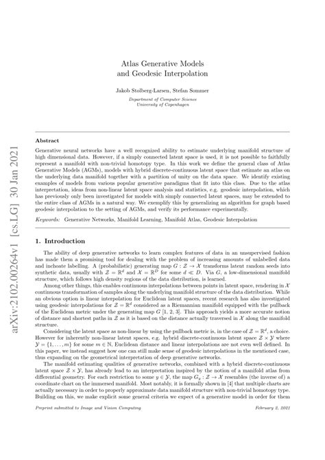 Pdf Atlas Generative Models And Geodesic Interpolation
