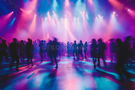 Crowd Of People Dancing At Concert With Motion Blur Effect Stock Image Image Of Fans Rave