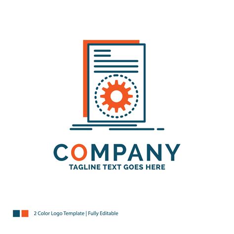 Code Executable File Running Script Logo Design Blue And Orange Brand Name Design Place
