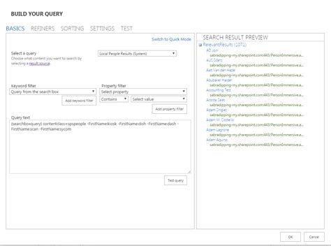 Sharepoint Online How To Get People Search Resutls To Return Only