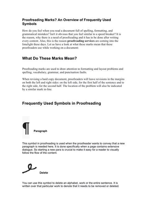 Ppt Proofreading Marks An Overview Of Frequently Used Symbols