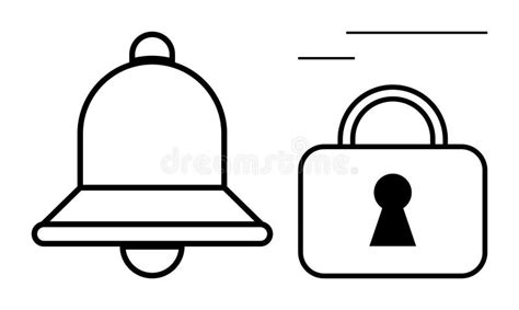 Notification Bell And Padlock With Keyhole Security And Alert Icon