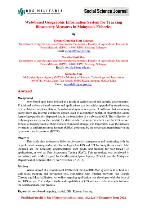 pdf web based geographic information system for tracking biosecurity