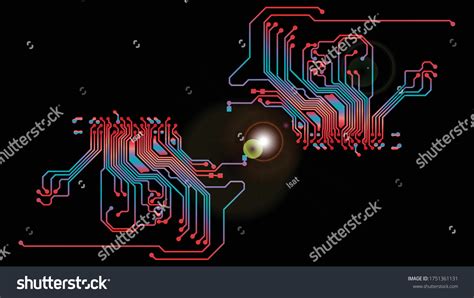 Circuit Board Technology Information Pattern Concept Stock Vector Royalty Free 1751361131