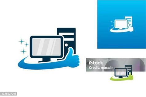 Vektor Desain Template Logo Komputer Terbaik Lambang Konsep Desain Simbol Kreatif Ikon Ilustrasi