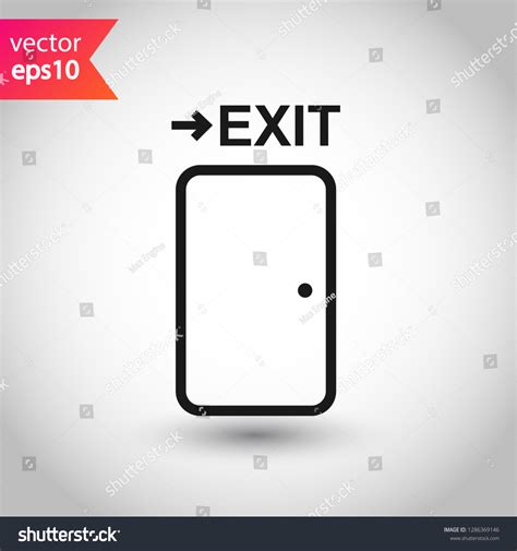 Exit Icon Door Sign Door Vector Stock Vector Royalty Free Shutterstock