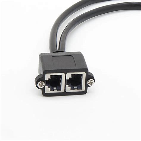 Elecbee RJ45 Dual Ports To RJ45 Plug Socket Combo Connector Panel Mount Combination RJ45