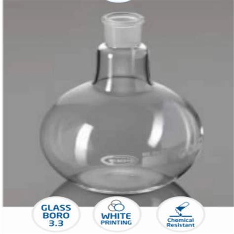 Conical Borosilicate Glass Flask Boiling Flat Bottom With Joint For Chemical Laboratory 50 Ml