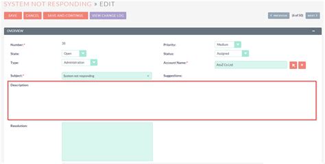 Case Module Description Field Not Showing After Save And Continue