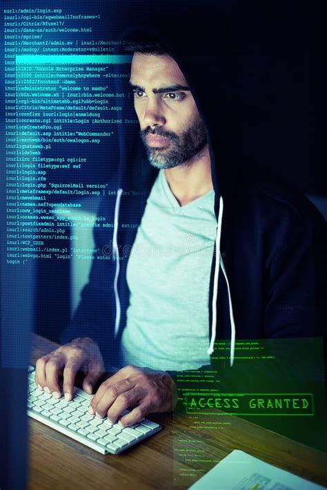 Hacker Overlay And Man At Night On Computer For Programming Coding
