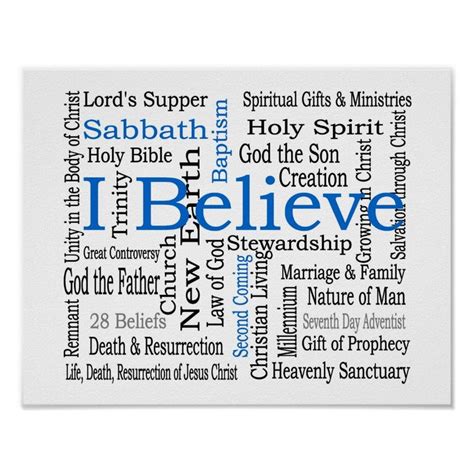 28 Beliefs Seventh Day Adventist Poster Seventh Day Adventist