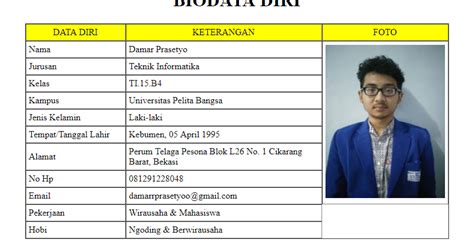 Membuat Form Biodata Html Biodata Menampilkannya Maka Kanan Berikut