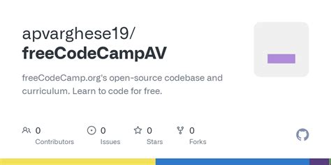 github apvarghese19 freecodecampav s open source
