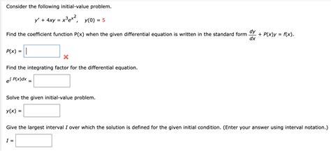 solved consider the following initial value
