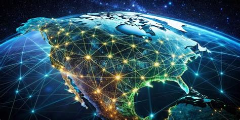 North American Digital Infrastructure A Visual Representation Of Interconnected Data Flow And