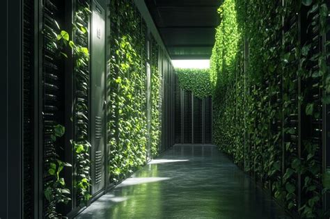 Green Energy Powered Data Center Premium Ai Generated Image