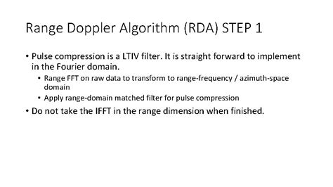 Sar Algorithms Recap What Is Sar Processing Sar