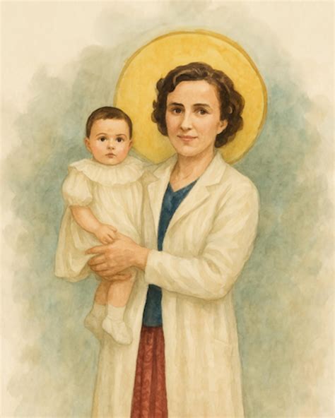 St Gianna Molla 8x10 Art Print Catholic Wall Decor Pro Life Saint