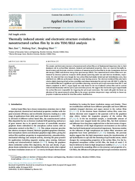 Pdf Thermally Induced Atomic And Electronic Structure Evolution In