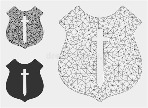 Guard Shield Vector Mesh Wire Frame Model And Triangle Mosaic Icon