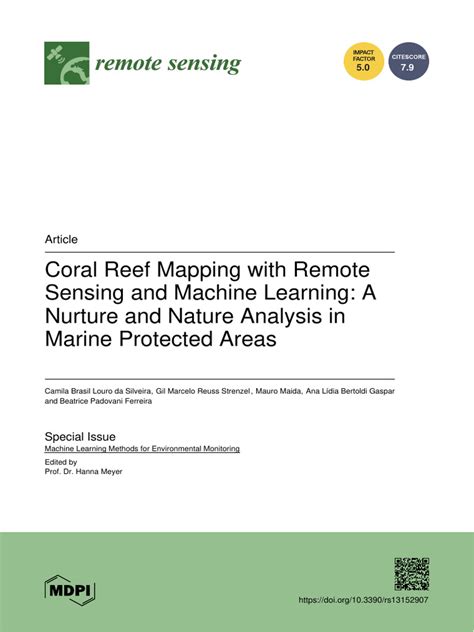 005 Coral Reef Mapping With Remote Sensing And Machine Learning A