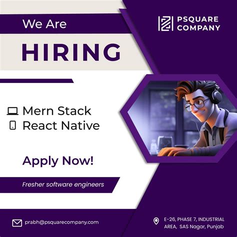 Hiring Mernstack Reactnative Developerswanted Psquare Company