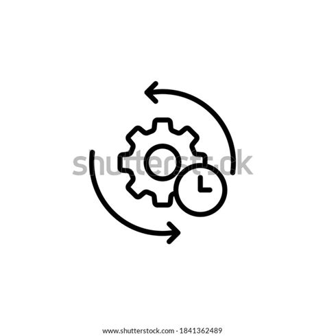 Gear Arrow Agile Process Line Icon Stock Vector Royalty Free