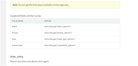 trying to get custom field options using data method app platform