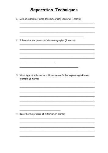 Aqa C1 2 New Spec Exams 2018 Mixtures Teaching Resources