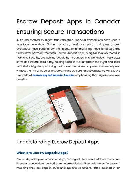Ppt Escrow Deposit Apps In Canada Ensuring Secure Transactions Powerpoint Presentation Id