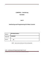 Lab Interfacing And Programming DC Motor Control Course Hero